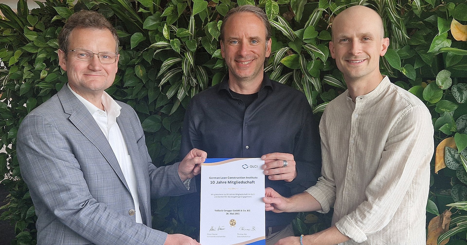 Vollack feiert 10 Jahre Mitgliedschaft im German Lean Construction ...